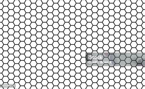 흑백 꿀 육각형 세포 매끄러운 질감 모자이크 또는 스피커 패브릭 모양 패턴 벌꿀 빗 그리드 질감과 기하학적 하이브 육각 형 벌집 벡터 일러스트레이션 패턴에 대한 스톡 벡터