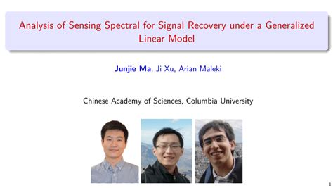 Pdf Analysis Of Sensing Spectral For Signal Recovery Under A Generalized Linear Model