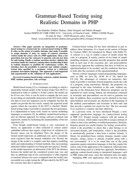 Pdf Grammar Based Testing Using Realistic Domains In Php