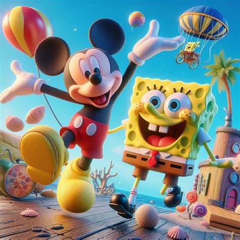 Mickey Mouse Meets Spongebob Squarepants 3d By Iamalexcaspian On Deviantart