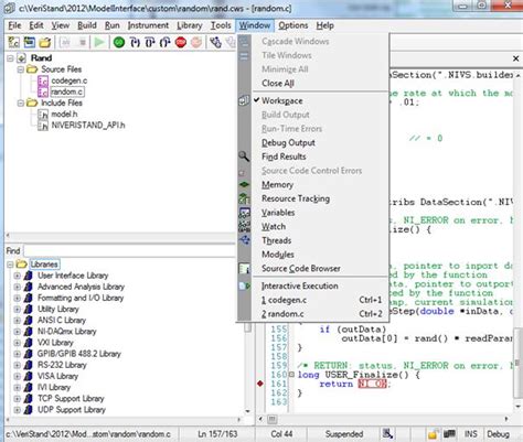 Build And Debug C Simulation Models In Ni Labwindows™cvi For Ni