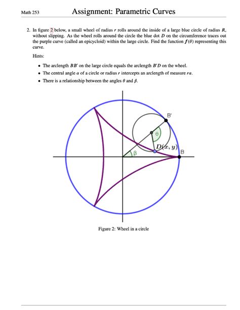 math 253 assignment parametric curves in this