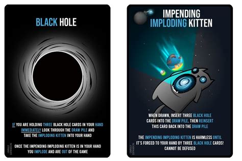New Custom Ek Cards Impending Imploding Kitten And Black Hole R Explodingkittens