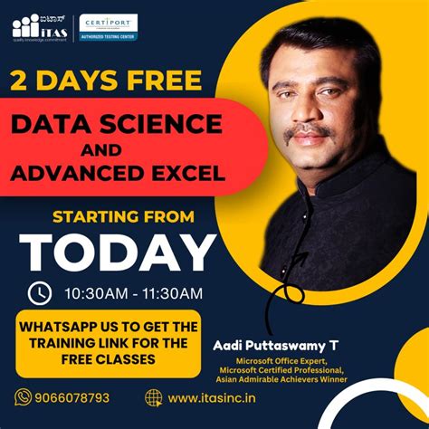 dr aadi puttaswamy t on linkedin 2 days free classes on data science