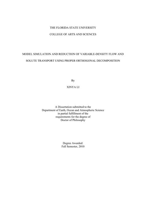 Pdf Model Simulation And Reduction Of Variable Density Flow And