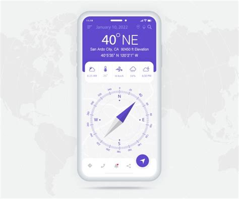 Ux Ui Mobile Map Gps Navigation App Concept Vector Image