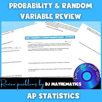 AP Statistics Unit Probability Random Variables Review By DJ Mathematics