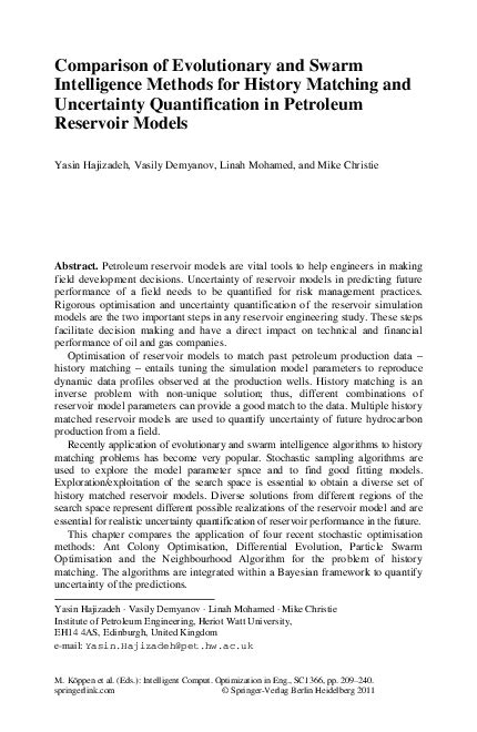 Pdf Comparison Of Evolutionary And Swarm Intelligence Methods For