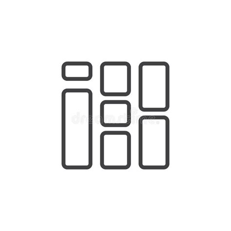 Blocks Outline Vector Icon Thin Line Black Blocks Icon Flat Vector