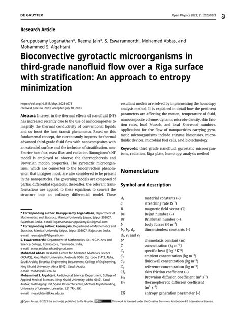 pdf bioconvective gyrotactic microorganisms in third grade nanofluid