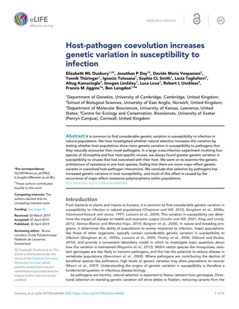 Pdf Host Pathogen Coevolution Increases Genetic Variation In