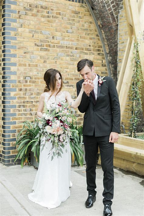 Burgundy Gold Wedding Ideas At Asylum Chapel Studios London Whimsical Wonderland Weddings