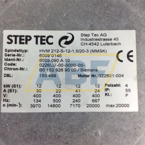 6009 090 A 10 Step Tec Spindles • Abf Store