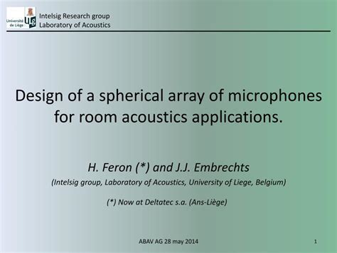 pdf design of a spherical array of microphones for room acoustics