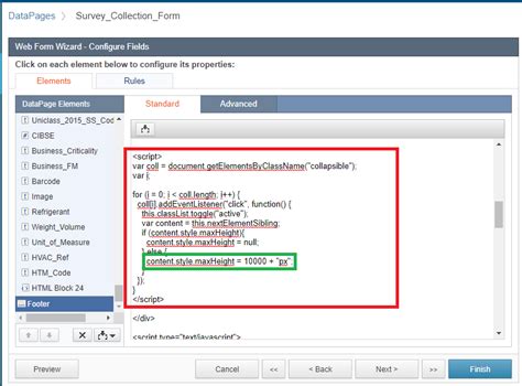 auto height collapsible sections datapages caspio community forums