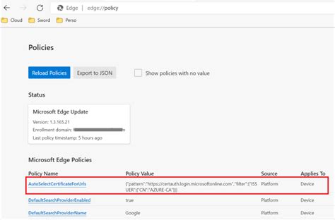 Avoid Certificate Prompt For Azure Active Directory Certificate Based