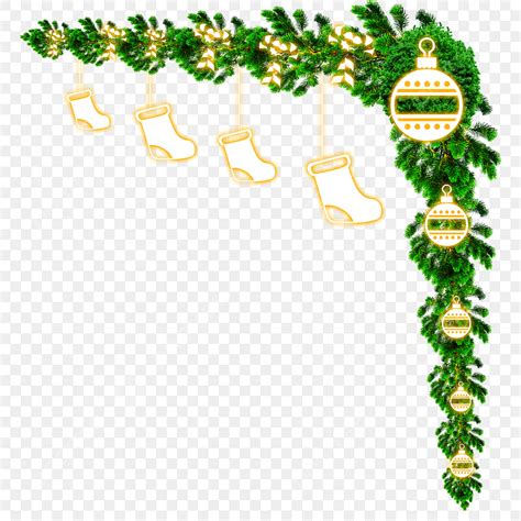 Nueva Imagen Decorativa Amarilla De La Esquina De Navidad Png PNG Alegre Navidad Esquina PNG