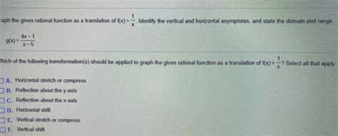solved raph the given rational function as a translation of