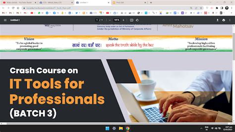 Cs Crash Course On It Tools And Icsi Crash Course On Appeals And Drafting
