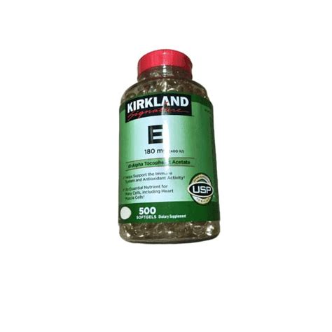 Kirkland Signature Vitamin E 180mg Dl Alpha Tocopheryl Acetate 500 Softgels