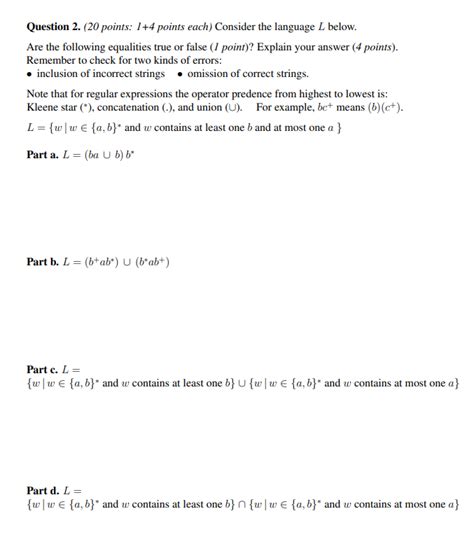 Solved Question 2 20 Points 1 4 Points Each Consider The Chegg Com