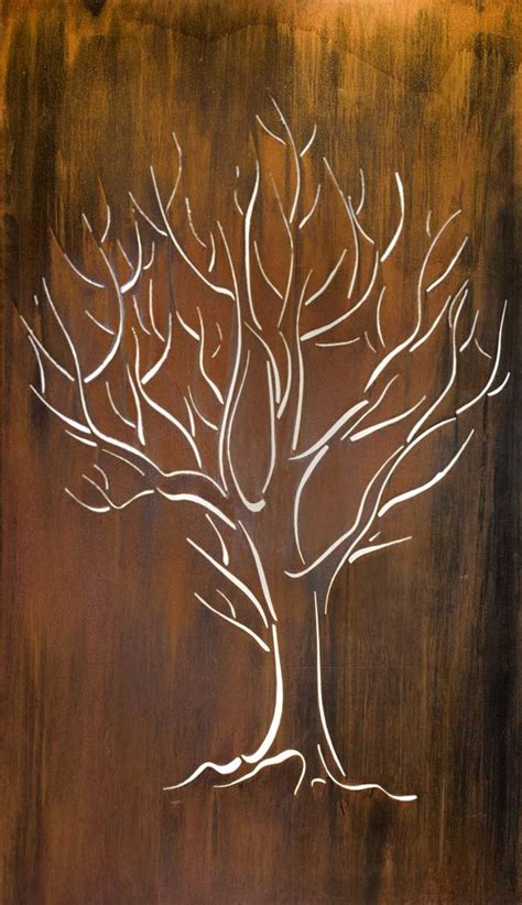 Tree Silhouette Panel Metal Tree Wall Art Tree Art Metal Tree