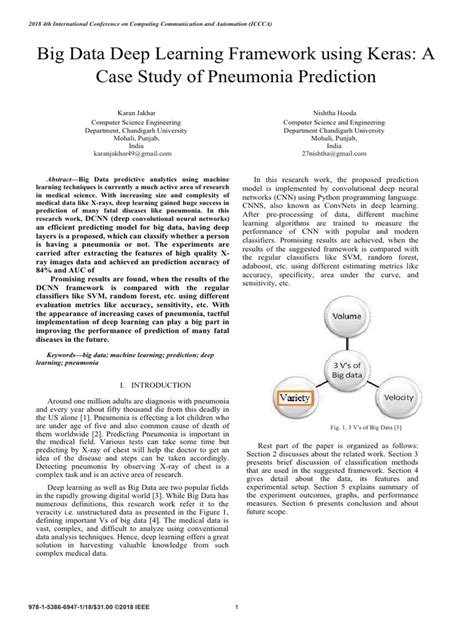 Big Data Deep Learning Framework Using Keras Pdf Machine Learning Artificial Neural Network
