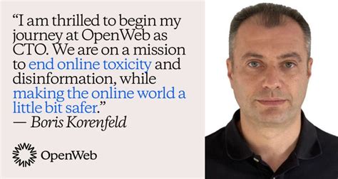 Roee Goldberg On Linkedin The Openweb Has A New Cto Boris Korenfeld Cant Be More Excited To
