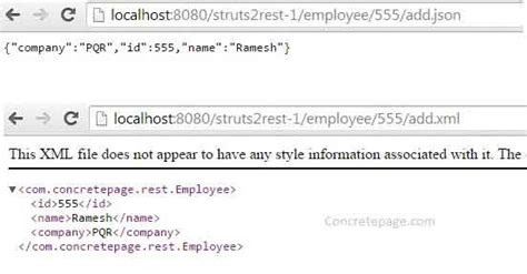 Struts REST Web Service Integration