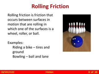 CB VIII Sci Friction Pptx Physics Science