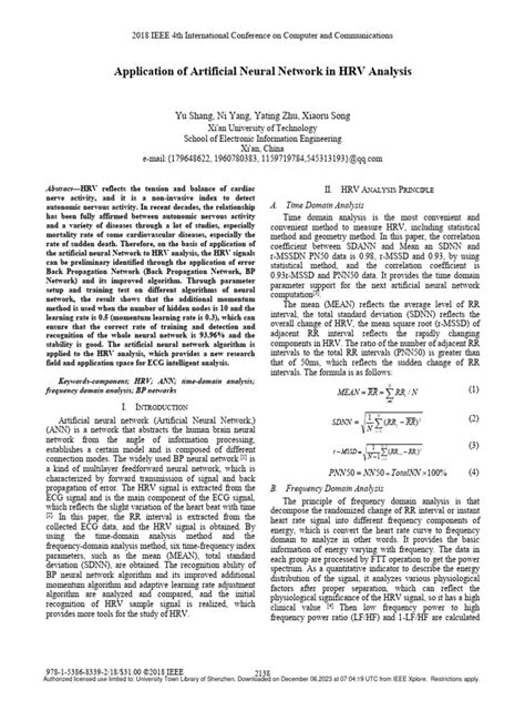 Application Of Artificial Neural Network In Hrv Analysis Pdf