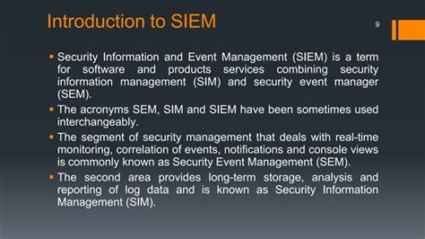 Security Information Event Management Security Information Event Management Pptx Databases