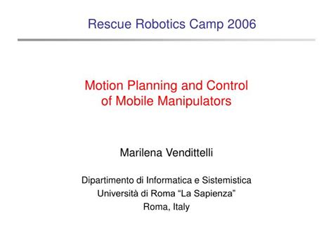 Ppt Motion Planning And Control Of Mobile Manipulators Powerpoint