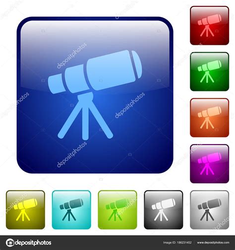 Space Telescope Color Square Buttons Stock Vector Image By ©renegadehomie 186231452