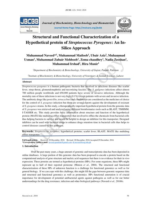 Pdf Structural And Functional Characterization Of A Hypothetical Protein Of Streptococcus