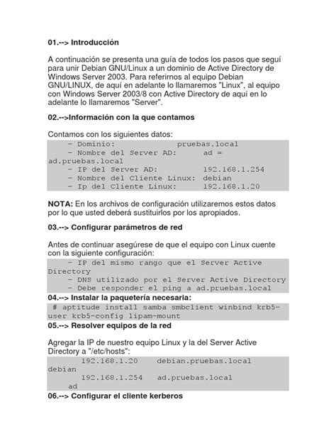 Samba Kerberos Pdf Directorio Activo Control De Acceso A La