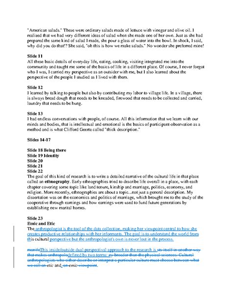 Ant 101 Ch 2 Part 3 Lecture Notes 2 American Salads These Were