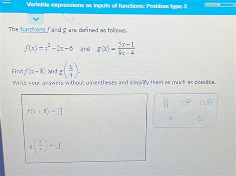 Answered Variable Expressions As Inputs Of Functions Problem Type 3