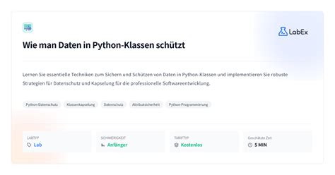 Wie Man Daten In Python Klassen Schützt Labex