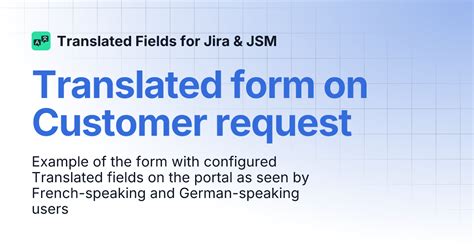 Translated Form On Customer Request Translated Fields For Jira And Jsm