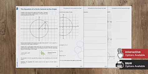 Graphing The Equation Of A Circle Centred At The Origin