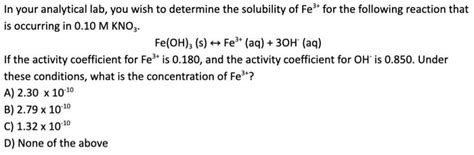 Solved In Your Analytical Lab You Wish To Determine The Chegg