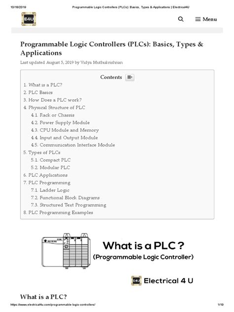 Programmable Logic Controllers Plcs Basics Types And Applications