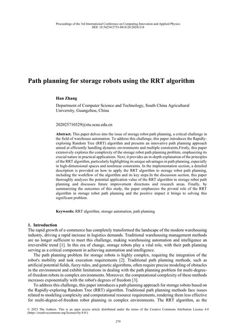 Pdf Path Planning For Storage Robots Using The Rrt Algorithm