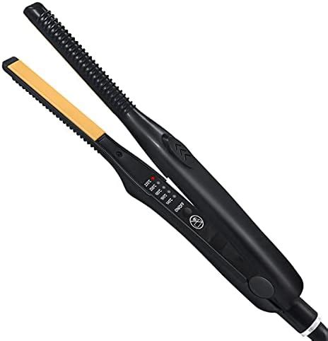 Pencil Flat Iron For Short Hair Mini Hair Straightener Inch Titanium Ceramic Beard Hair