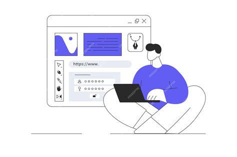 Ux Ui Design Interface Elements And Browser Windows On Webpage Designer Create User Interface