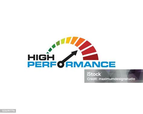최대 전력에 속도 표시기 게이지의 그림과 고성능 속도 워드 마크 로고 계기판 측정기에 대한 스톡 벡터 아트 및 기타 이미지