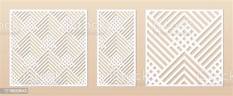 레이저 컷 템플릿 추상 기하학적 그리드 패턴이 있는 우아한 벡터 패널 자르기에 대한 스톡 벡터 아트 및 기타 이미지 자르기