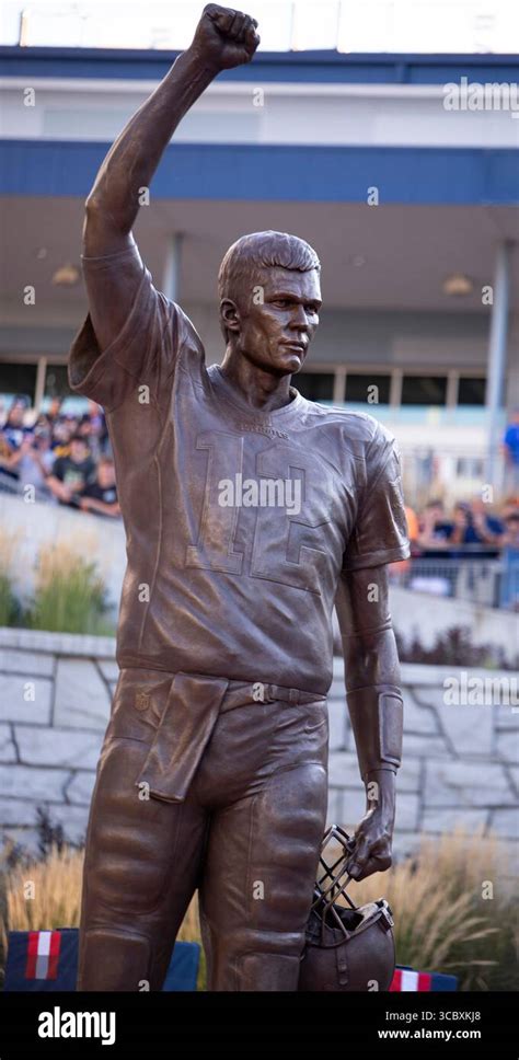 Foxborough Ma August 8 2025 The Tom Brady Statue Unveiled At The