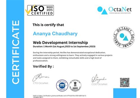 Intership Octanet Webdevelopement Ananya Chaudhary